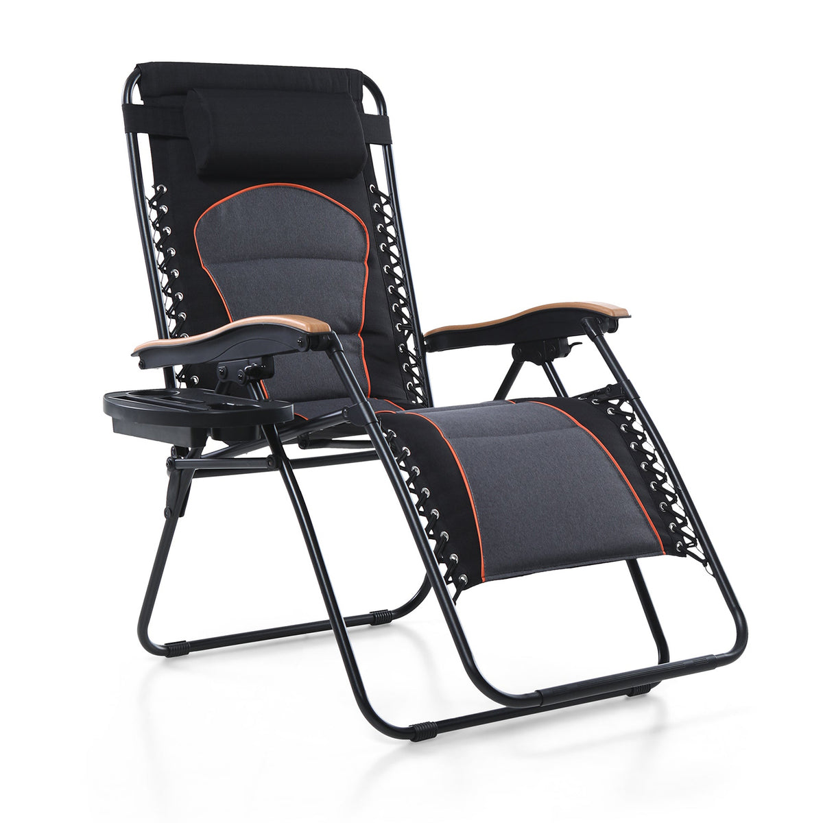 PHI VILLA Oversize Padded Adjustable Zero Gravity Chair with Cup Holde