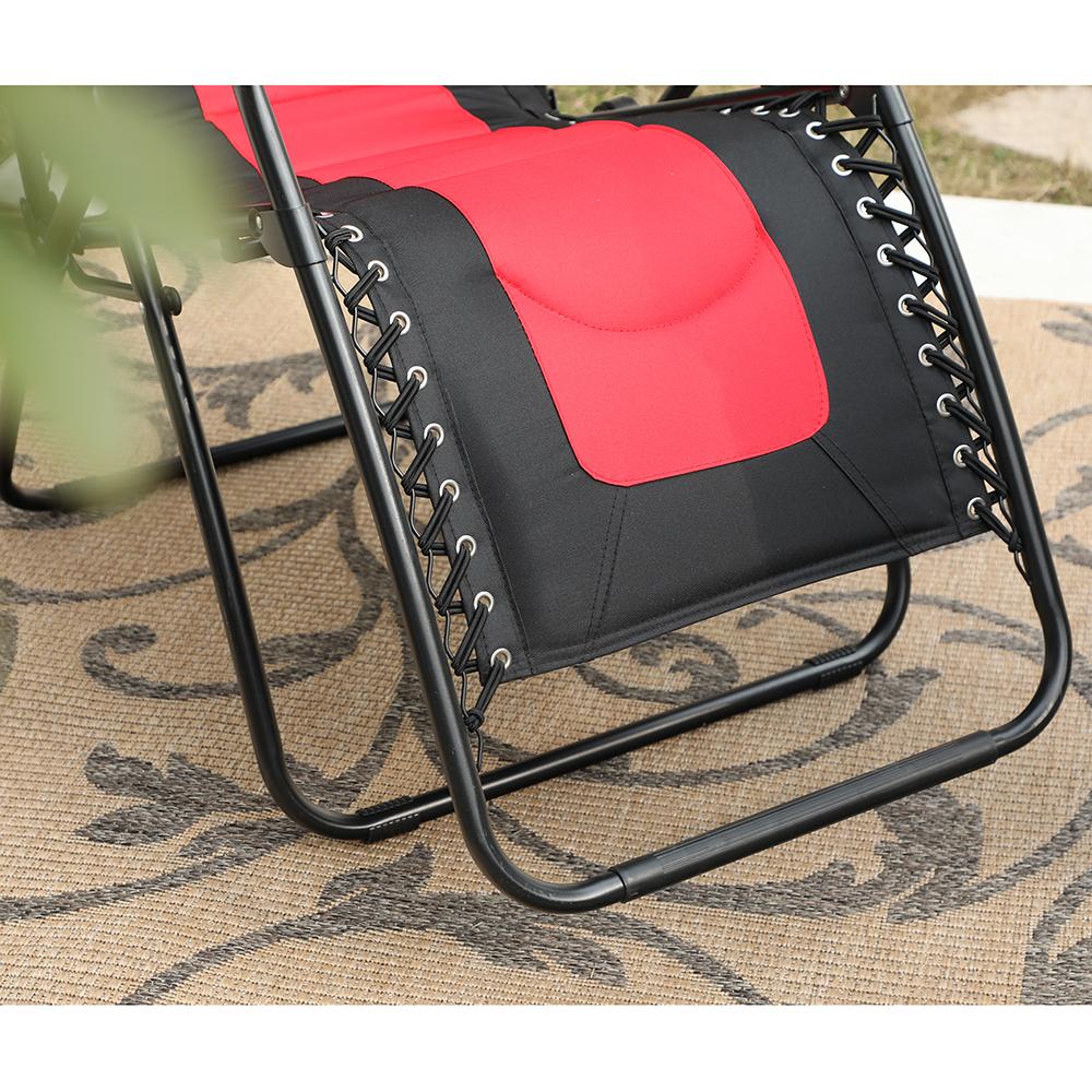 Phi Villa Padded Zero Gravity Chair Patio Lounge Chairs Red